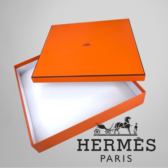 Hermes | Other | Hermes Paris Gift Box W Lid Orange Authentic Square ...